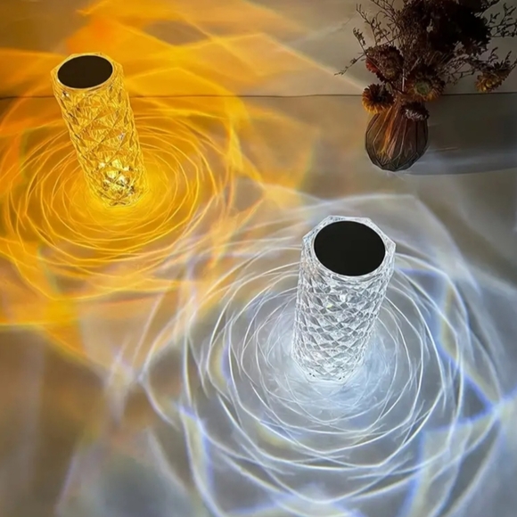 Accents | Crystal Lamp 16 Color Changing Rgb Night Light Touch Lamp Usb ...